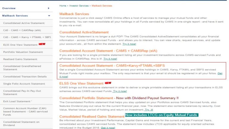 Consolidated Account Statement - How to Generate CAS Online?